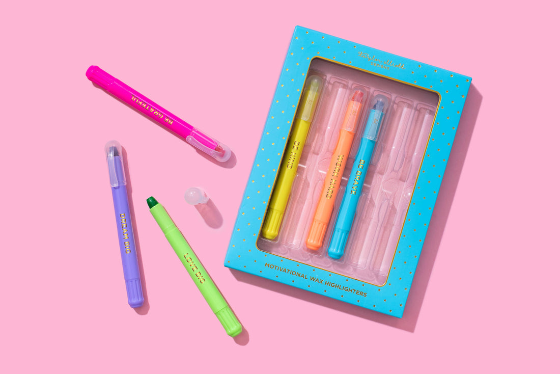 Wax Highlighter Set - Motivational - Asst Clrs - 6 Piece Set – The ...
